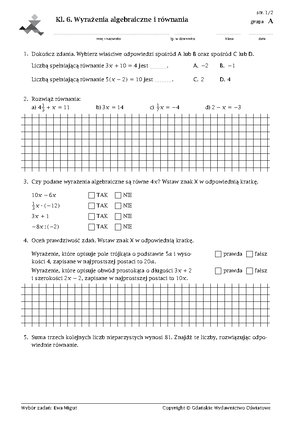 Klasa 6. Predkosc, droga, czas - Klasa 6. Prędkość, droga, czas - Studocu