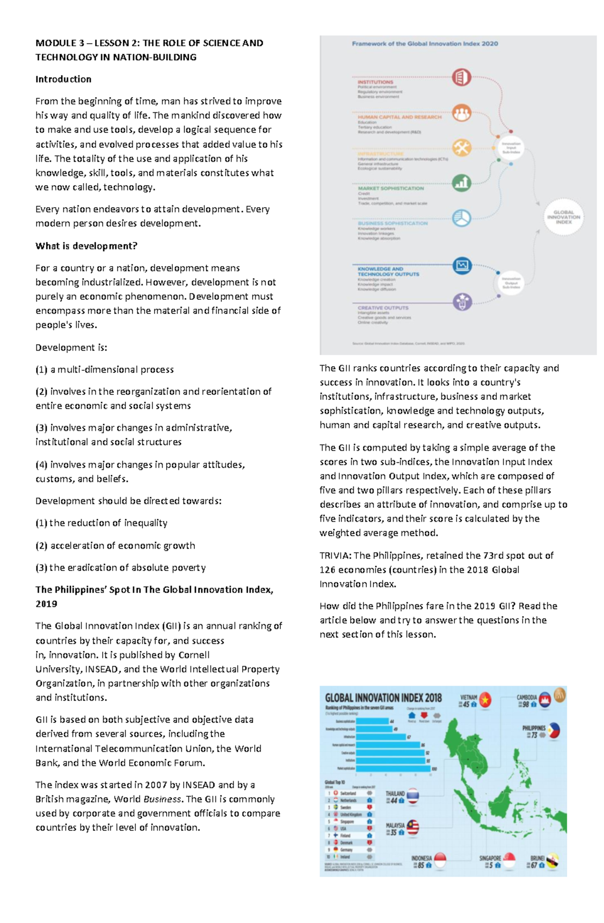 THE ROLE OF Science AND Technology IN Nation- Building - AB Psychology ...