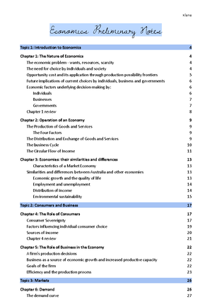 Year 10 Commerce Economics and the Business Enviornment notes ...