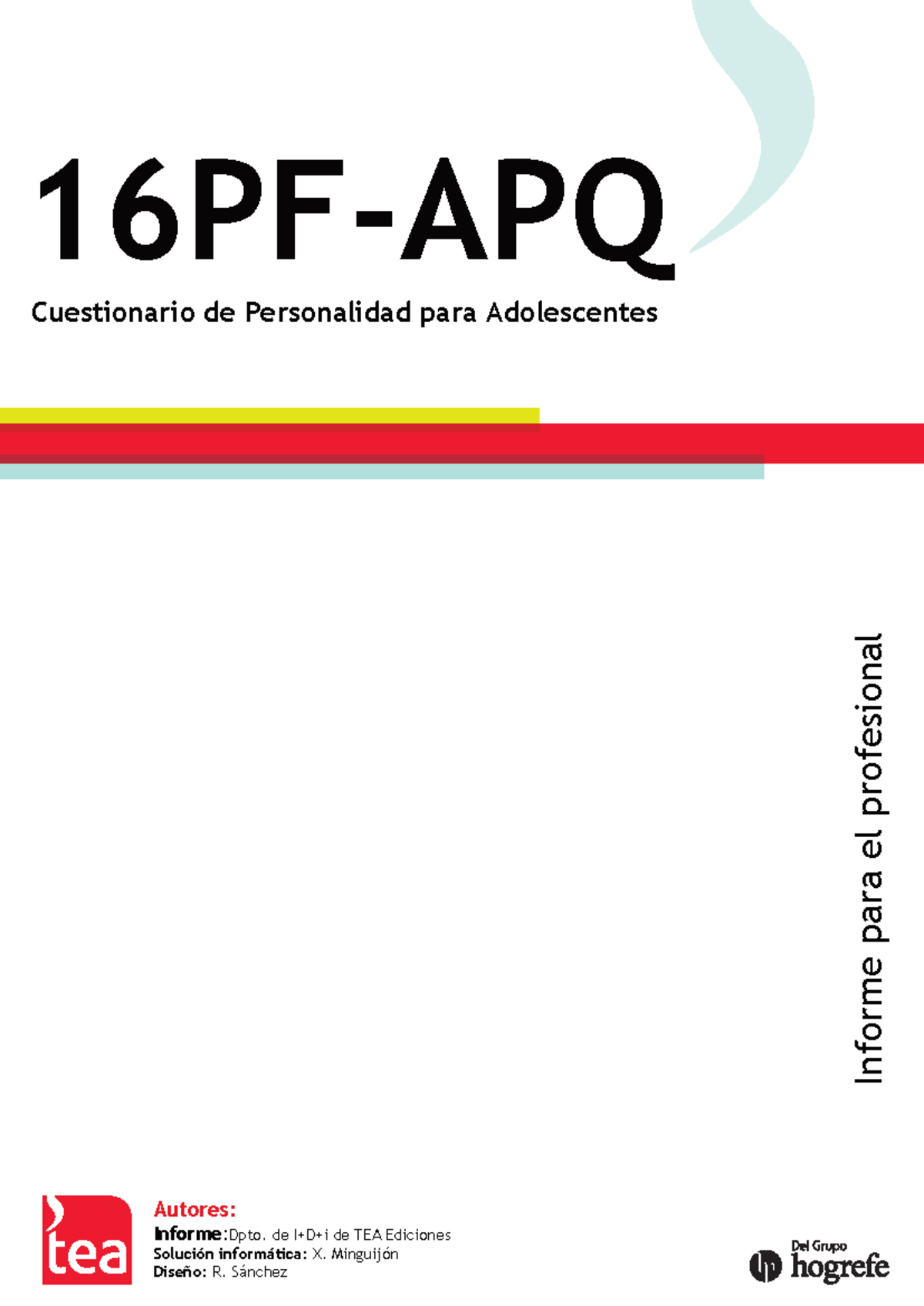 16PF-APQ Caso - general - 16PF-APQ Cuestionario de Personalidad para ...