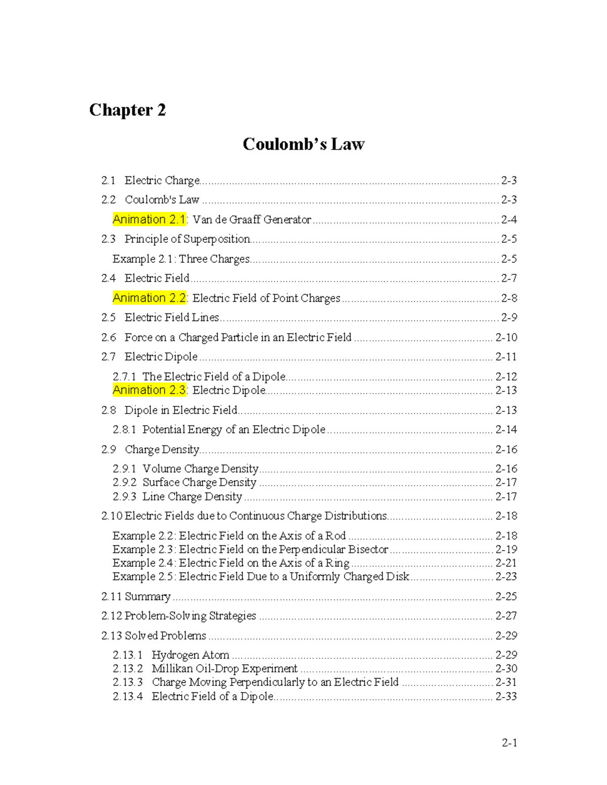 Chapter 2 - lecture notes - Coulomb’s Law Chapter 2 Electric - Studocu