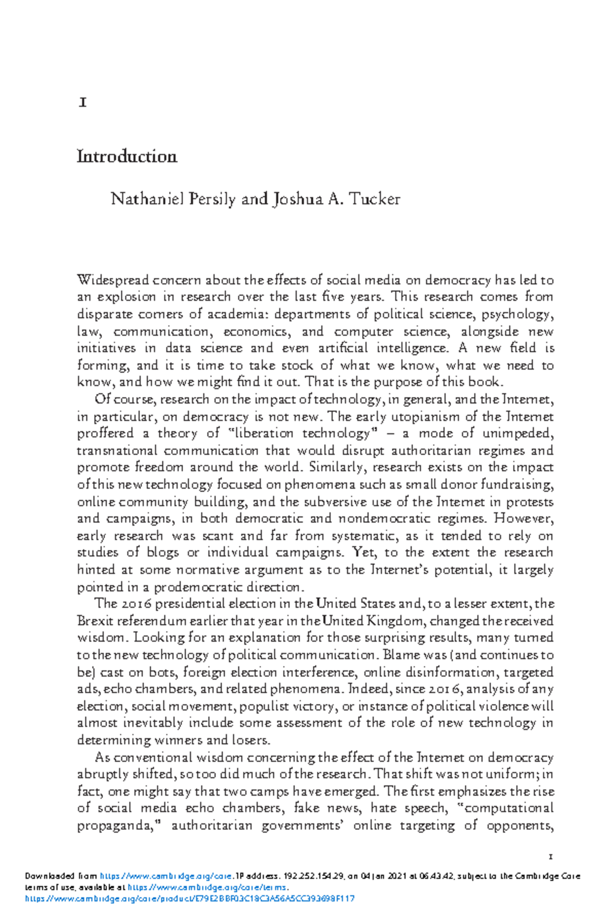 1699031865247 Social Media and Democracy-21-29 - 1 Introduction ...