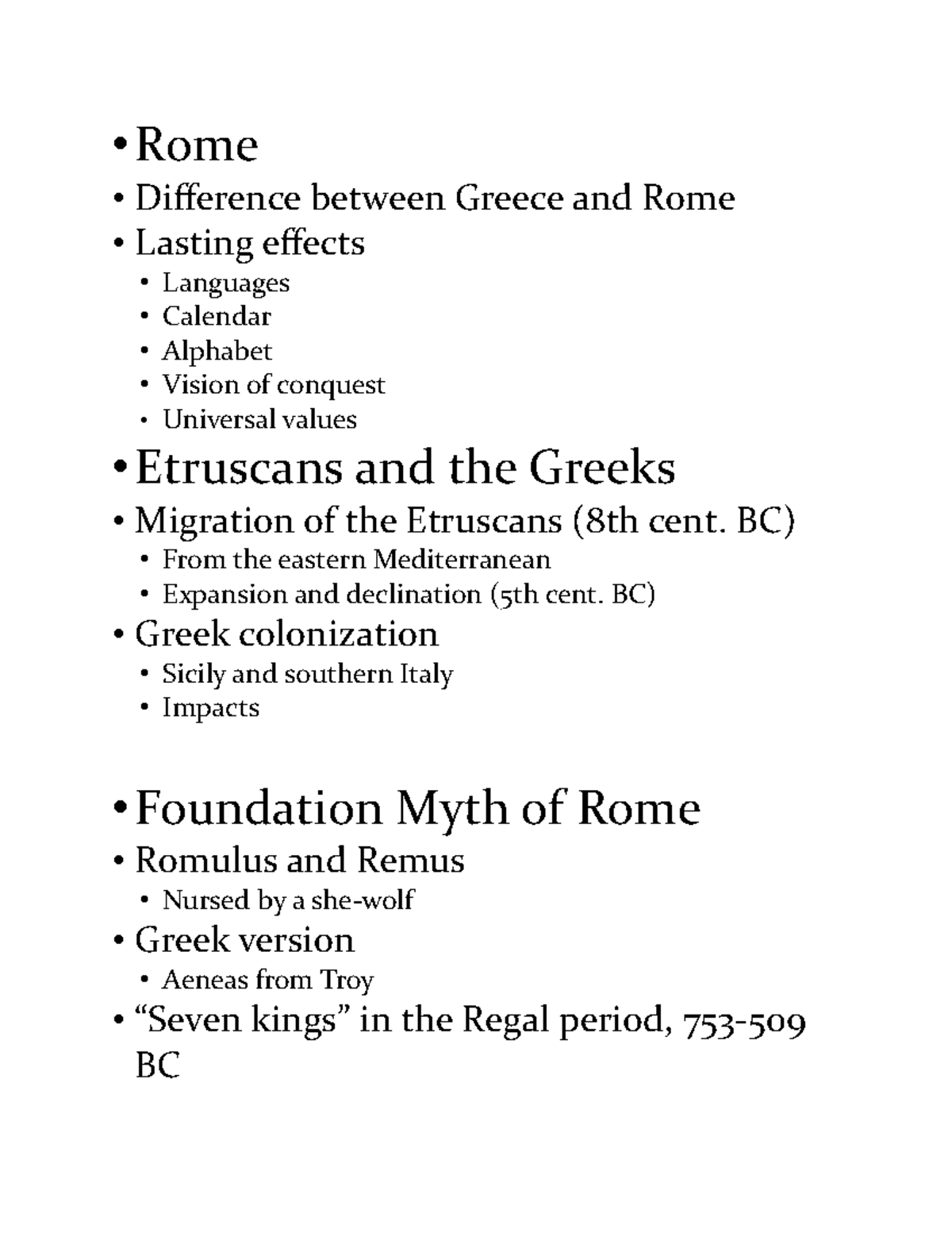 Rome - Professor Hu talked about the Roman Republic and how it rose as ...