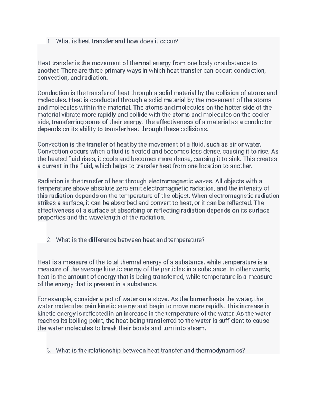 HW q a- Heat Transfer - Homework: full questions and answers can be ...