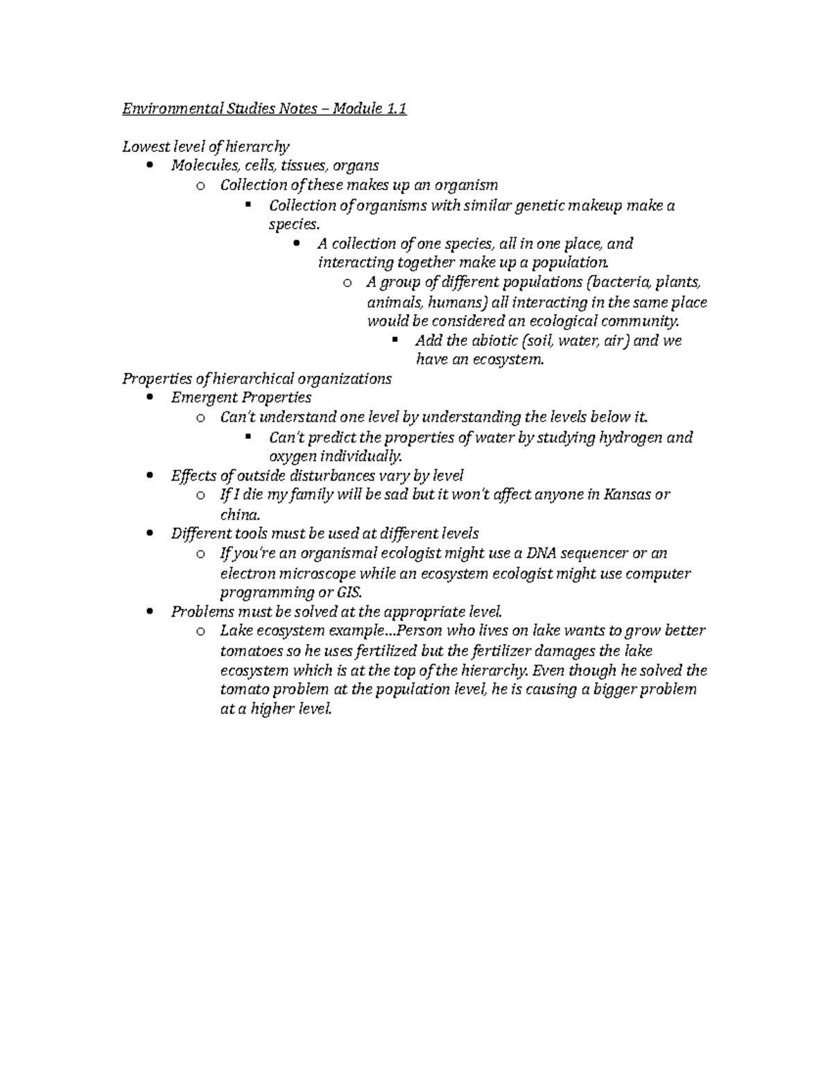 Environmental Studies Notes – Module 1 - Environmental Studies Notes ...