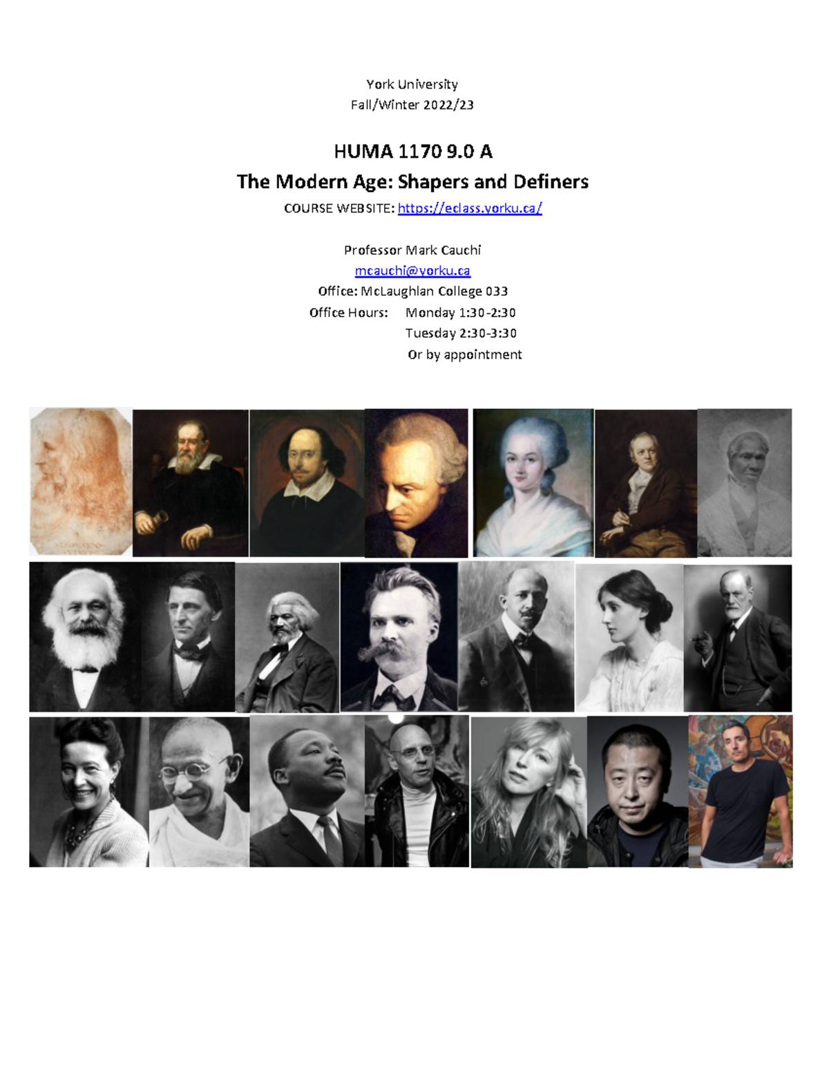HUMA 1170 Syllbus 2022 - course syllabus - York University Fall/Winter ...