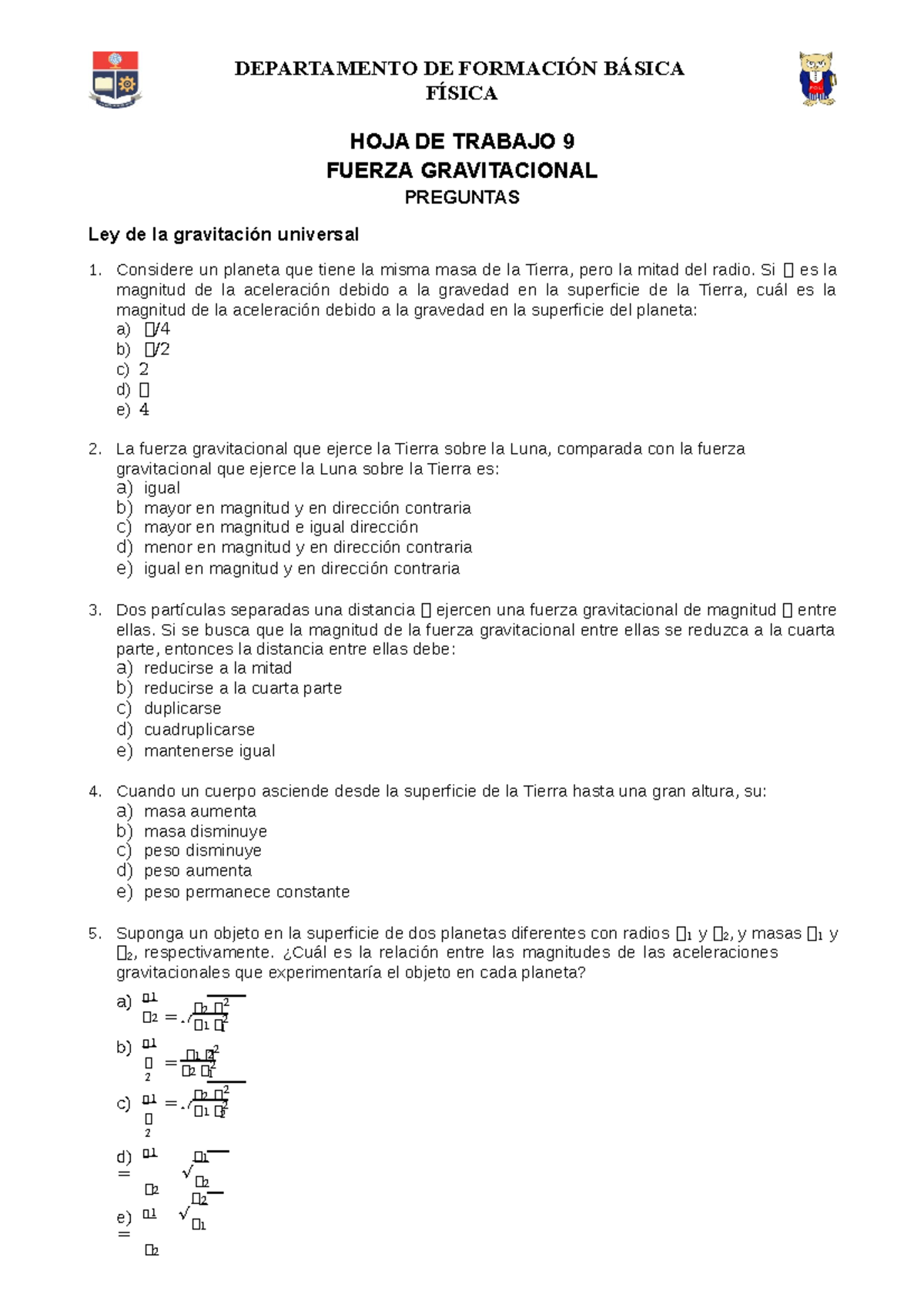 Hoja de trabajo 12 - gfhfgh - DEPARTAMENTO DE FORMACIÓN BÁSICA FÍSICA ...