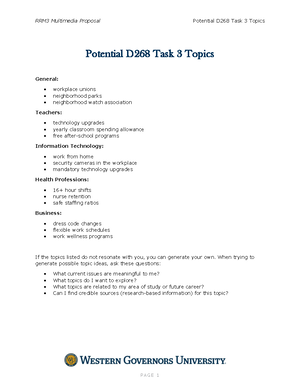 Composition D270 Task 2 Revised - RHM 3 : Planning and Conducting ...