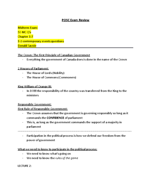 POSC Chapter 1 Lecture - LECTURE Rule of Law The rule of law is the ...