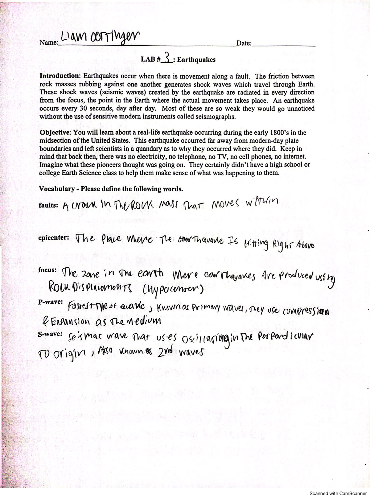 Lab 3 The Planet Earth - SCI 101 - Studocu