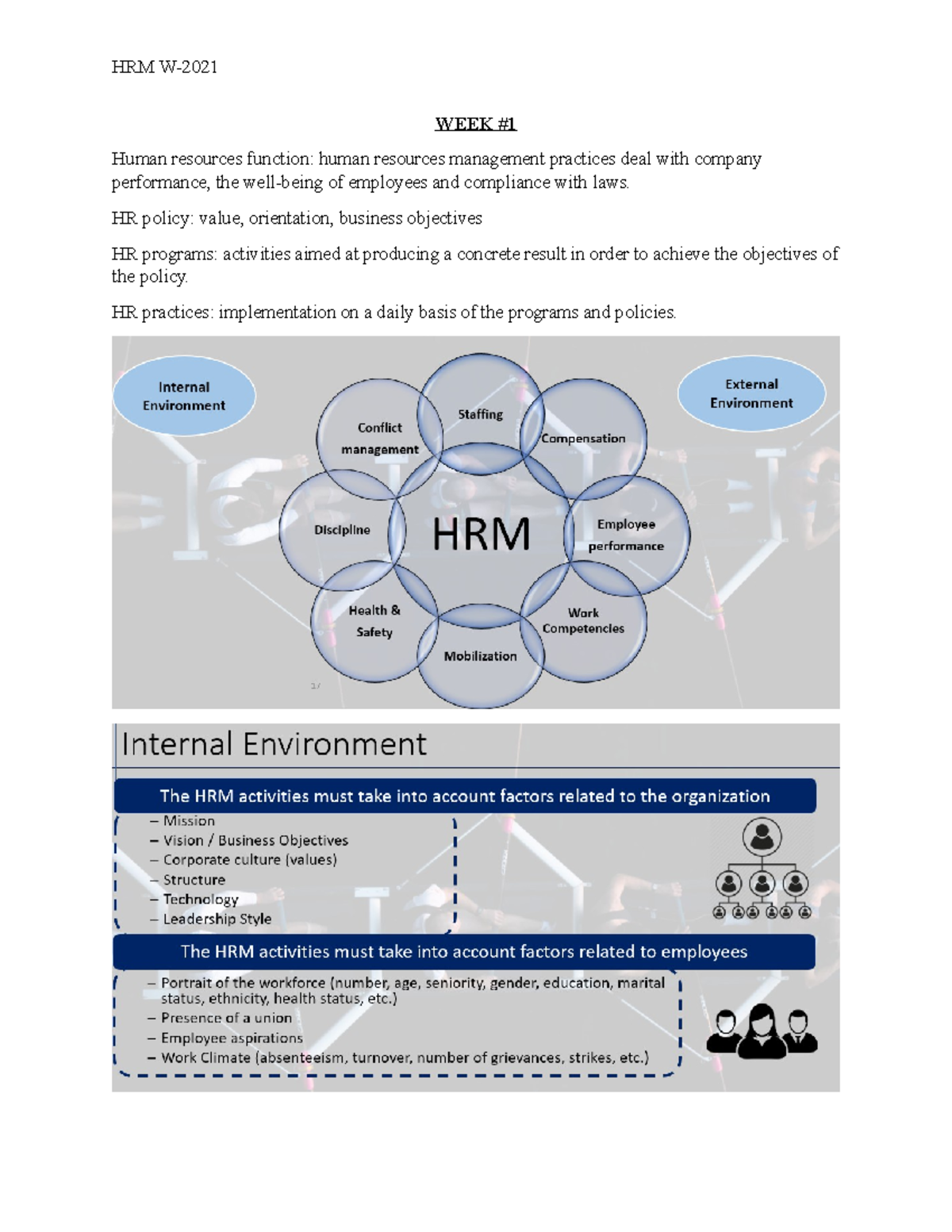 HRM notes - Summaries HRM - WEEK Human resources function: human ...