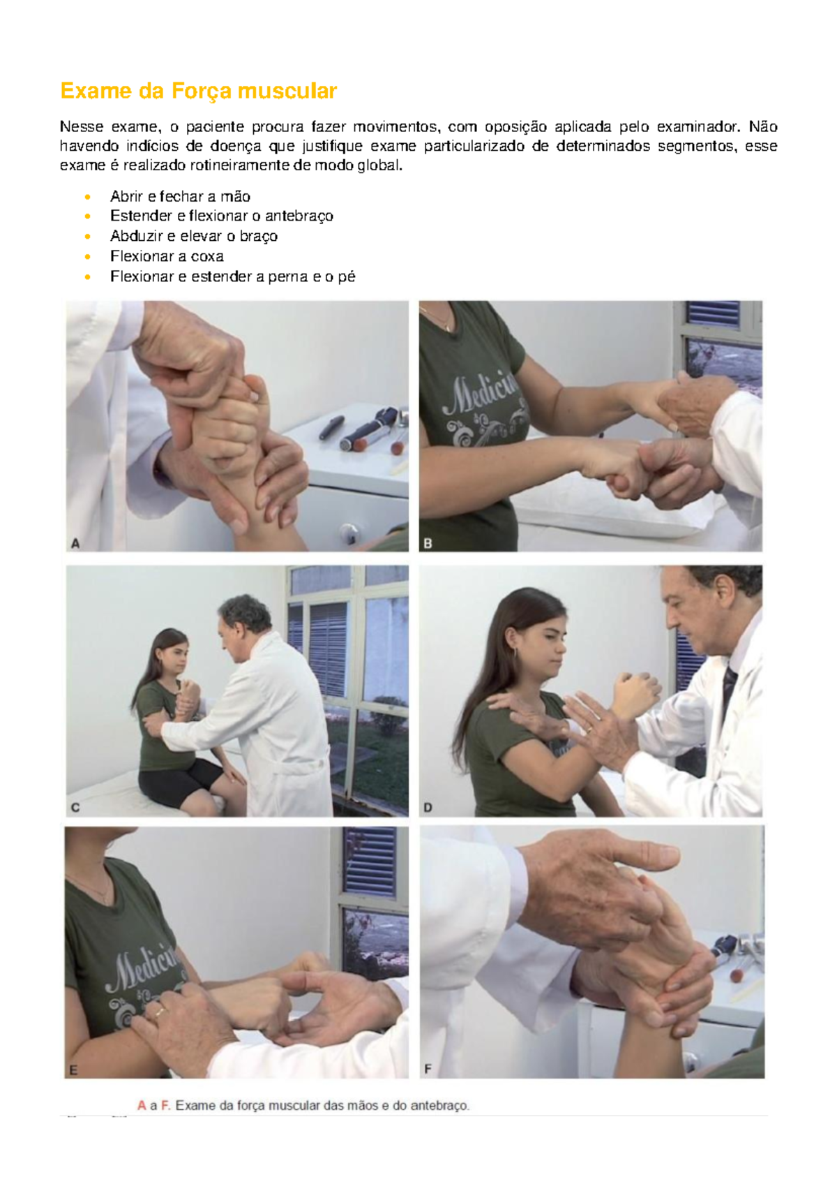 Exame DA Força Muscular - Semiologia E Propedêutica I - Exame da Força ...
