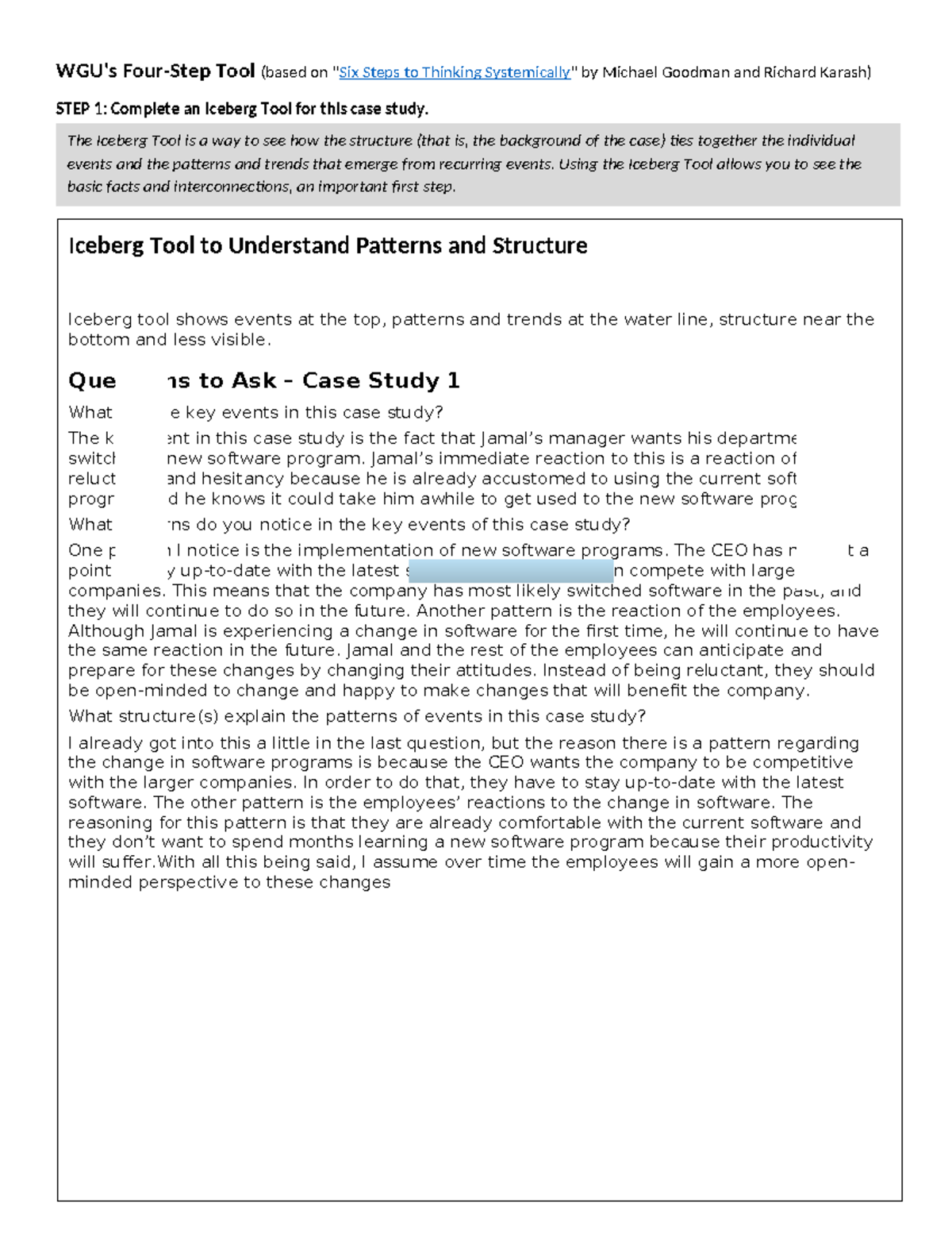 Task 3-Case Study 1 - This assignment requires you to show your familiarity with the Iceberg ...