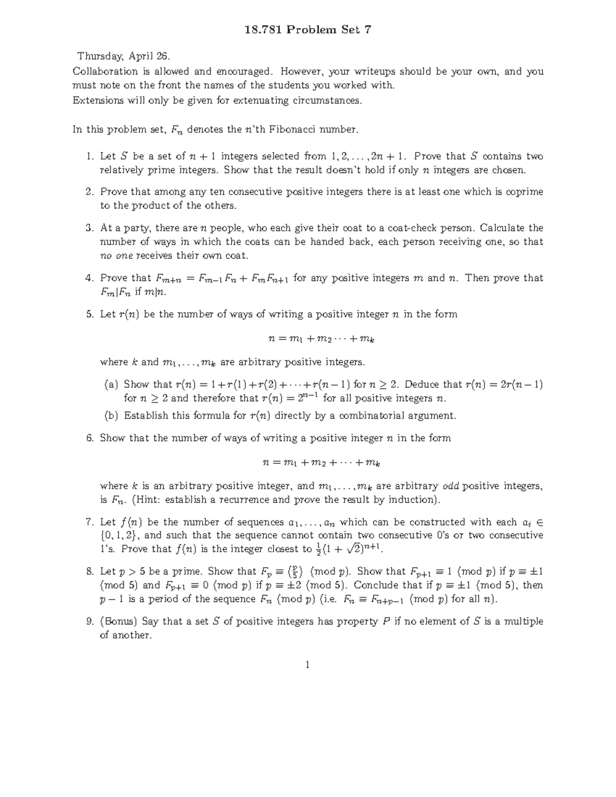 MIT18 781S12 pset7 - adadadad - 18 Problem Set 7 Thursday, April 26 ...