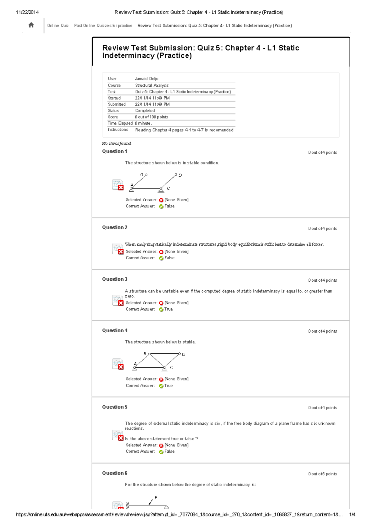 05-1 - Structural Quiz - H Online Quiz Past Online Quizzes for practice ...