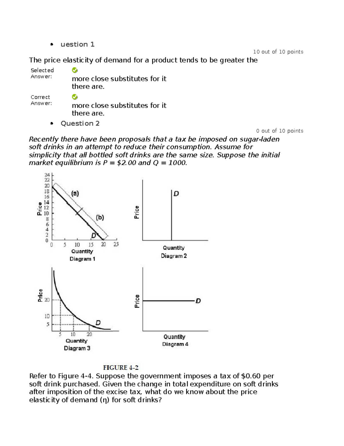 Quiz 4 - use this for practice - uestion 1 10 out of 10 points The ...