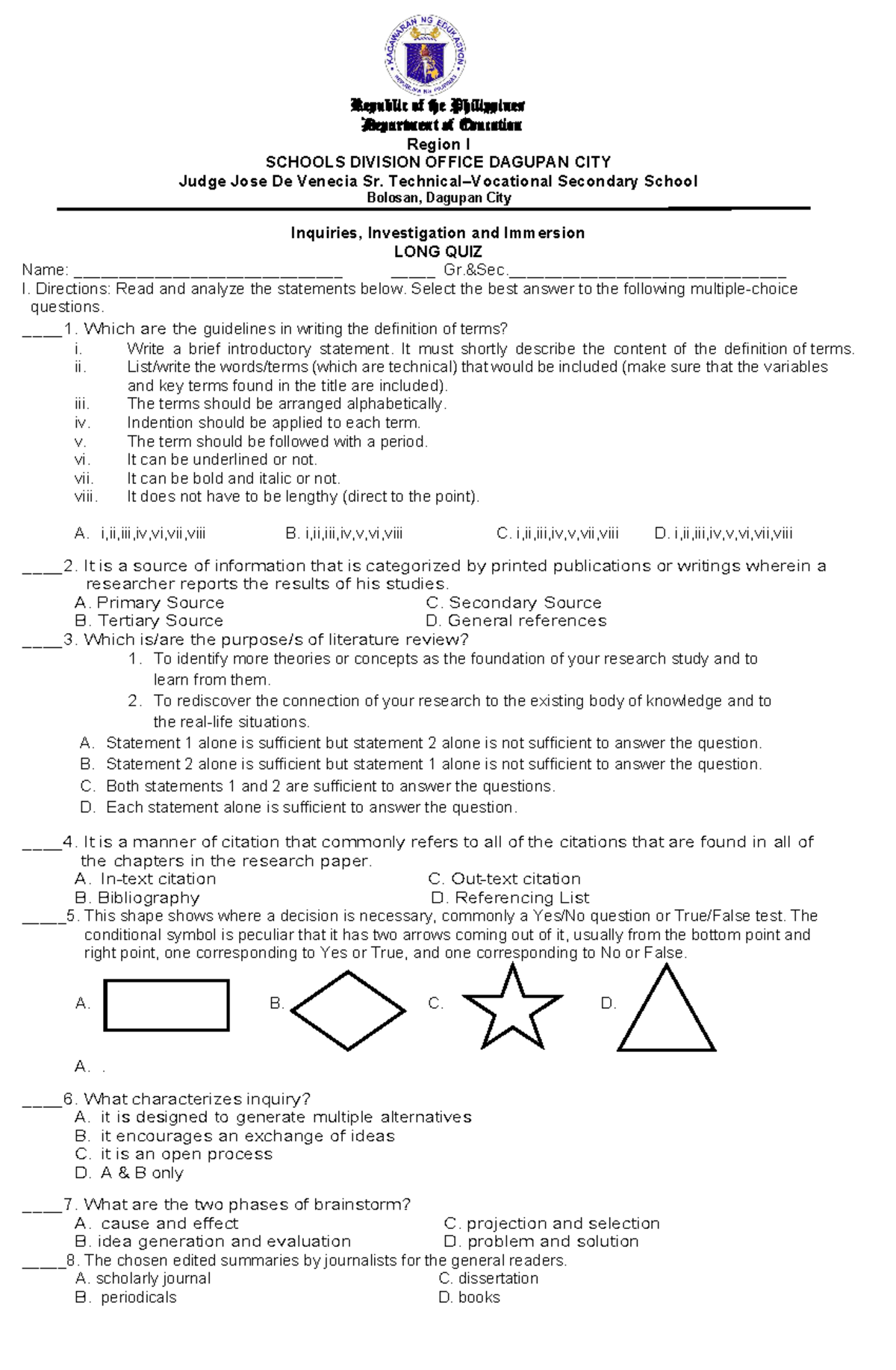 3is module number 4 - Republic of the Philippines Department of ...