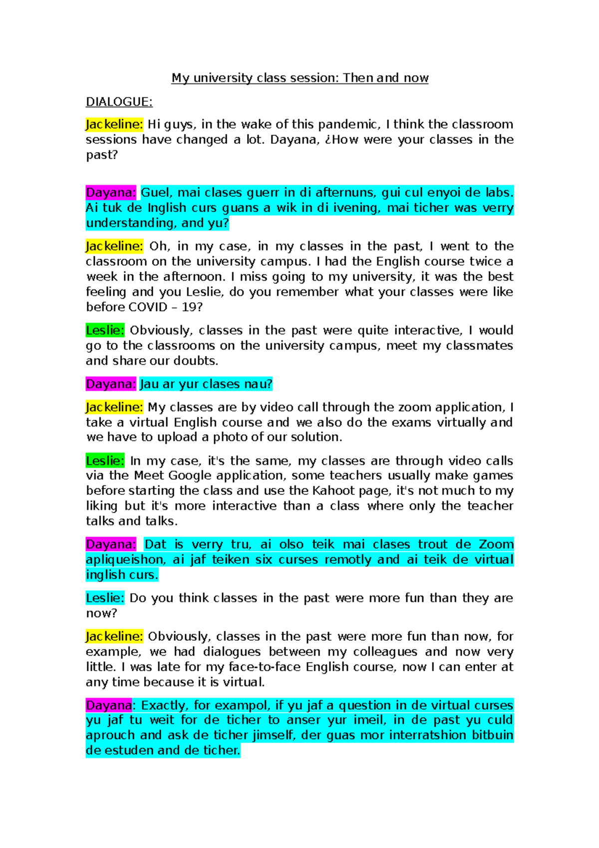 My university - TAREA - My university class session: Then and now ...