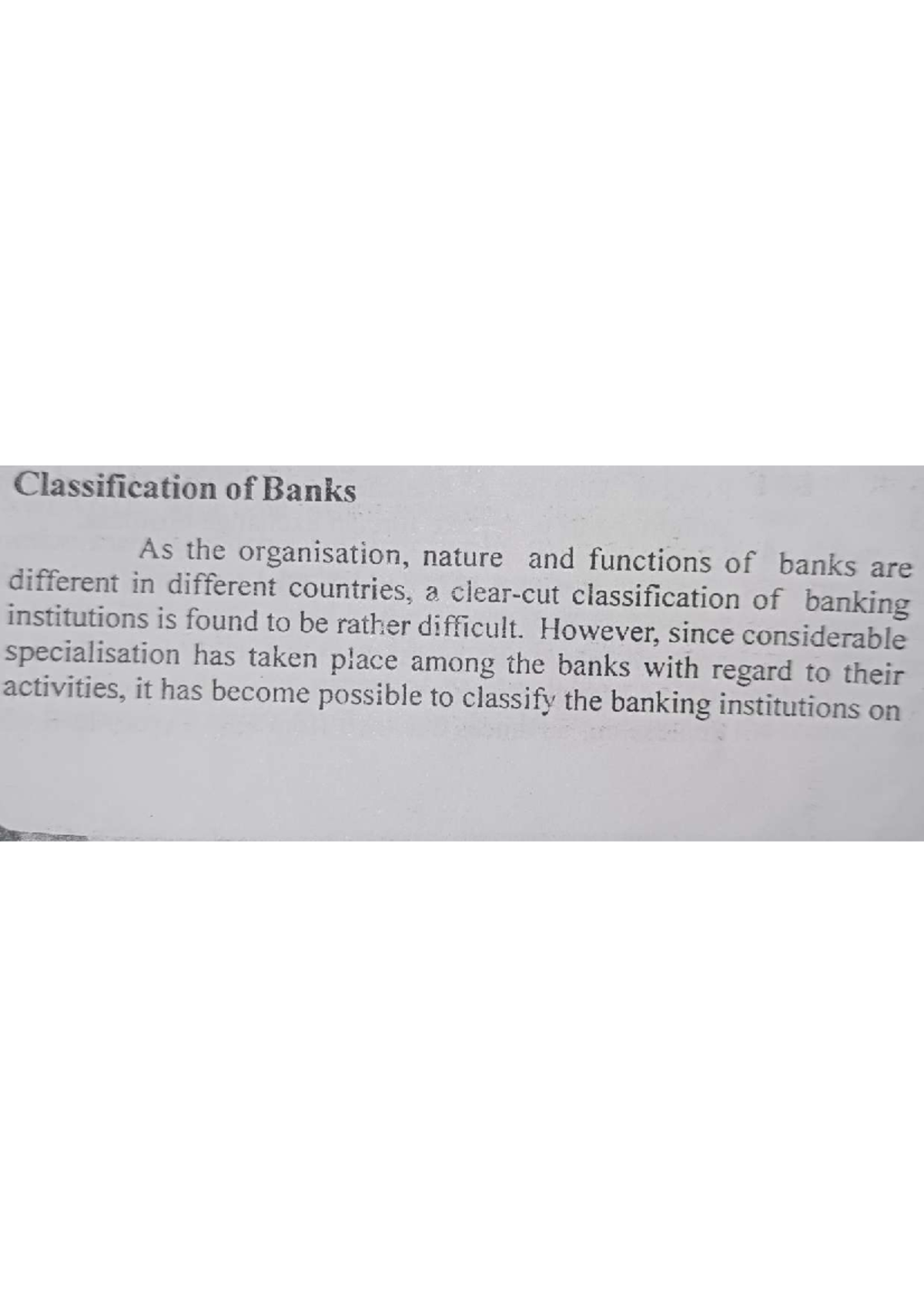 Classification of Banks - Banking theory and practices - Studocu