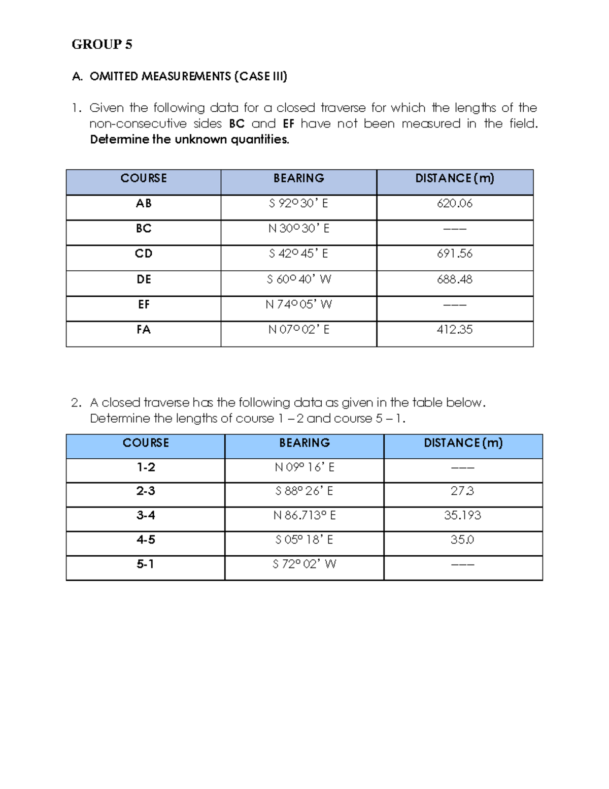 Omitted Measurements, Stadia surveying, and subdivision of lots sample ...