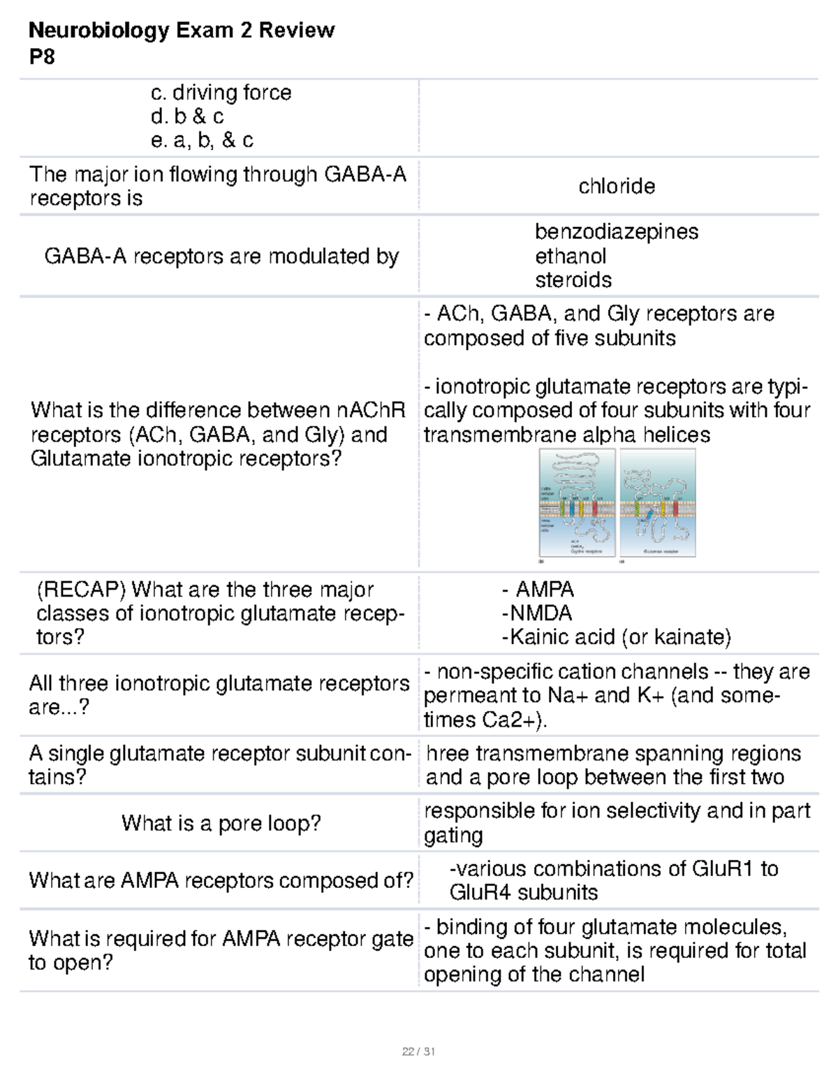 Neurobio review Part8 - c. driving force d. b & c e. a, b, & c The ...