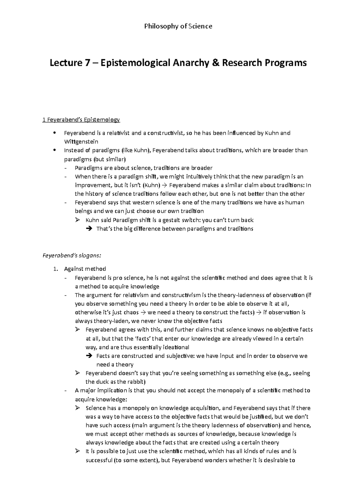 Philosophy of Science Lecture 7 – Epistemological Anarchy Research ...