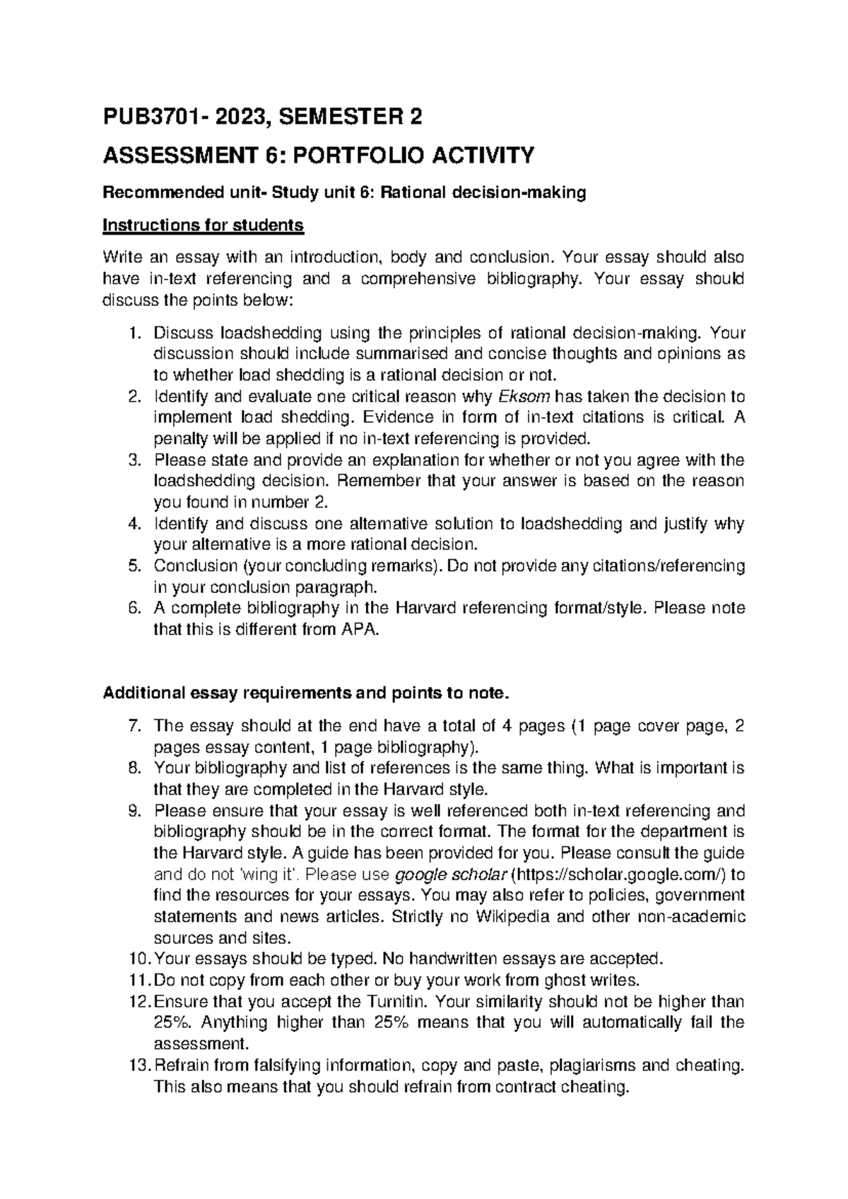 PUB3701-assessment 4 - More like a a study guide - PUB3701- 2023 ...