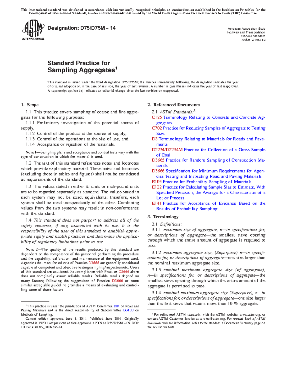 Astm-d75-14 - ASTM for constructional materials and testing ...