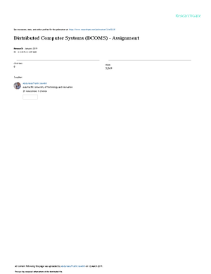 Dcoms Final Documentation - DISTRIBUTED COMPUTING SYSTEMS CT024-3-3-DCOMS UC3F1909IT Group - Studocu