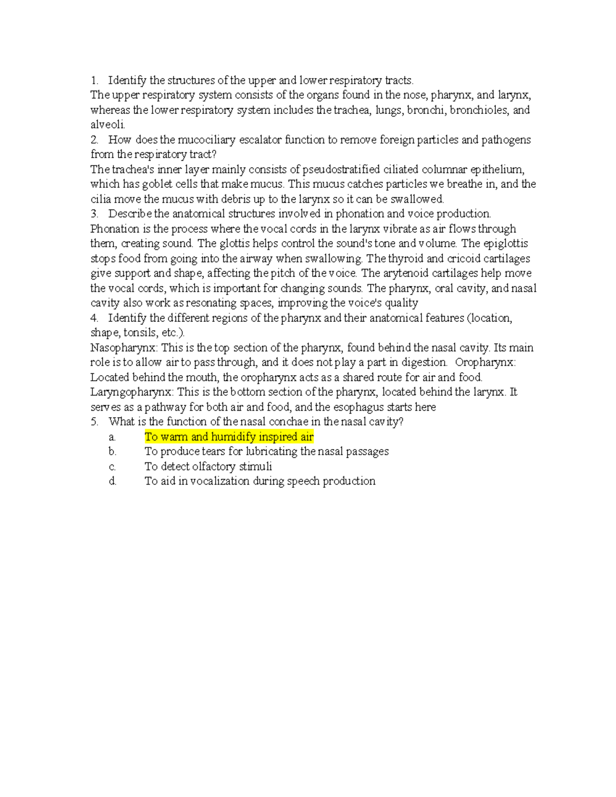 case study week 6 - Identify the structures of the upper and lower ...