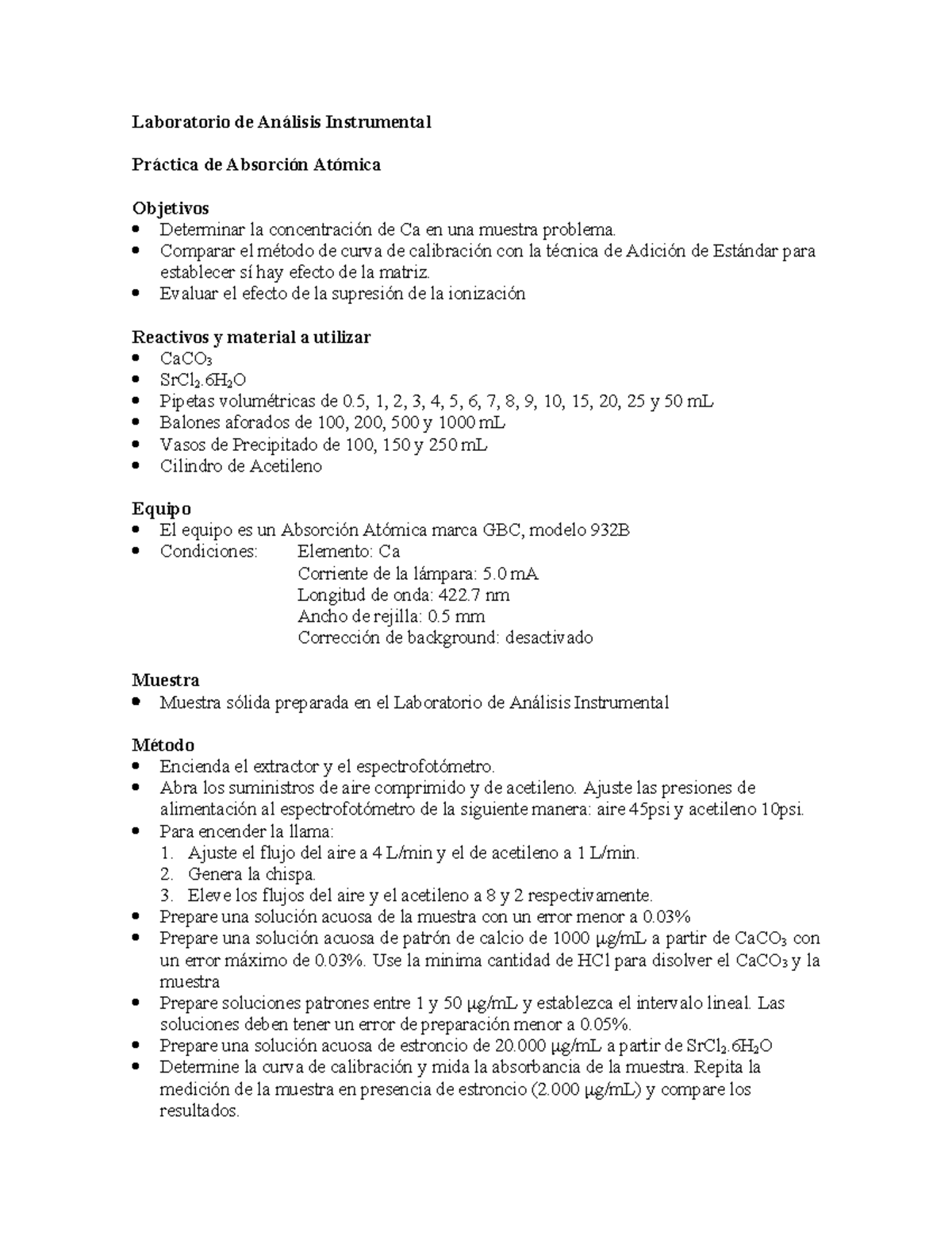 Practica Absorcion Atomica - Laboratorio de Análisis Instrumental ...