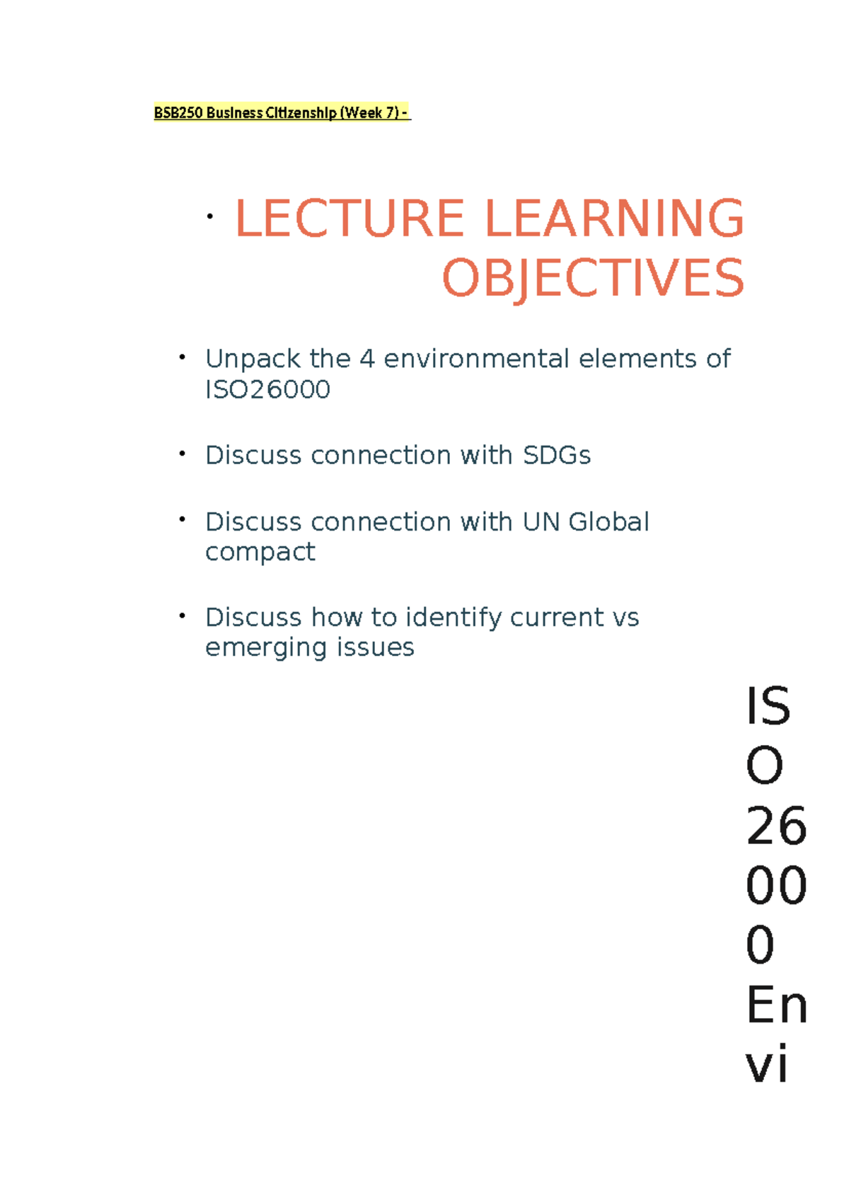 BSB250 Business Citizenship L8 - BSB250 Business Citizenship (Week 7 ...