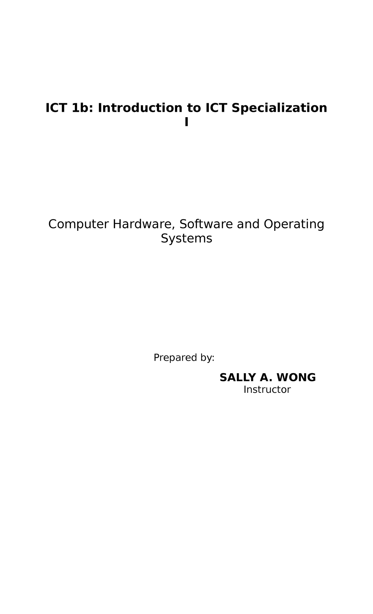 Module 2 - For college materials - ICT 1b: Introduction to ICT ...