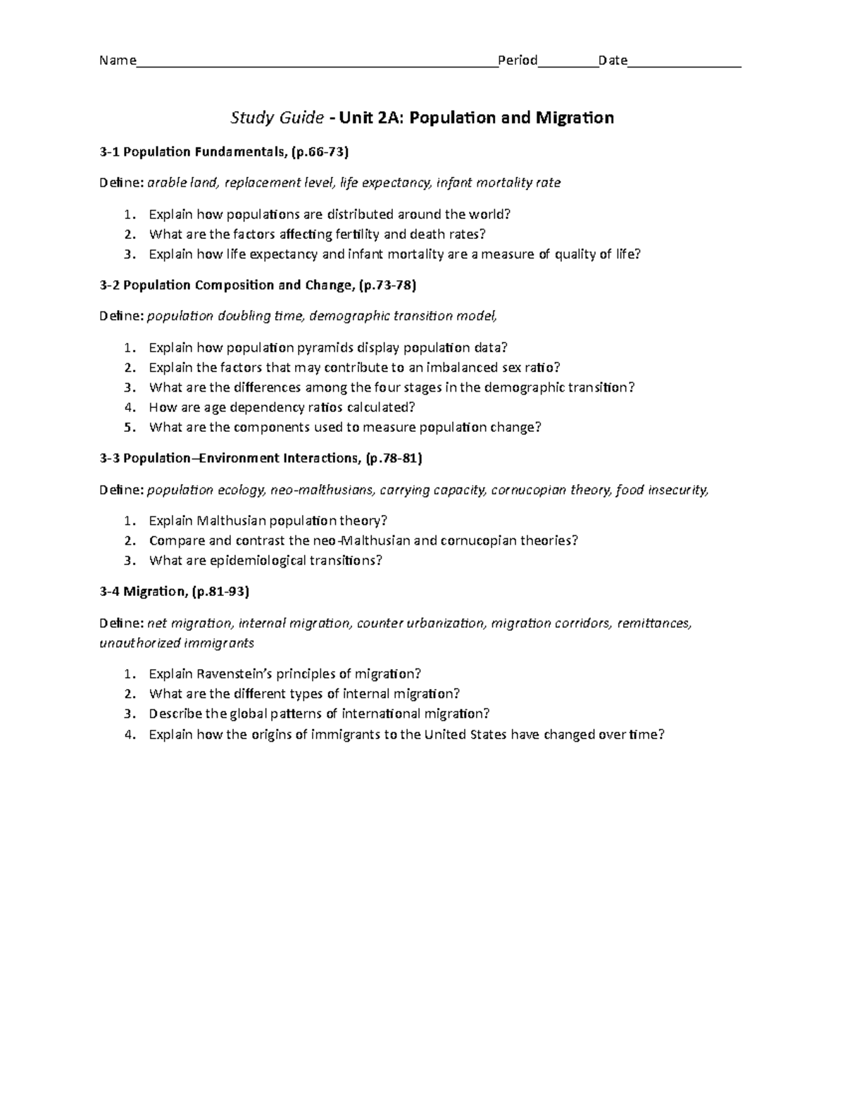 Unit 2A Study Guide 21-22 - - Studocu