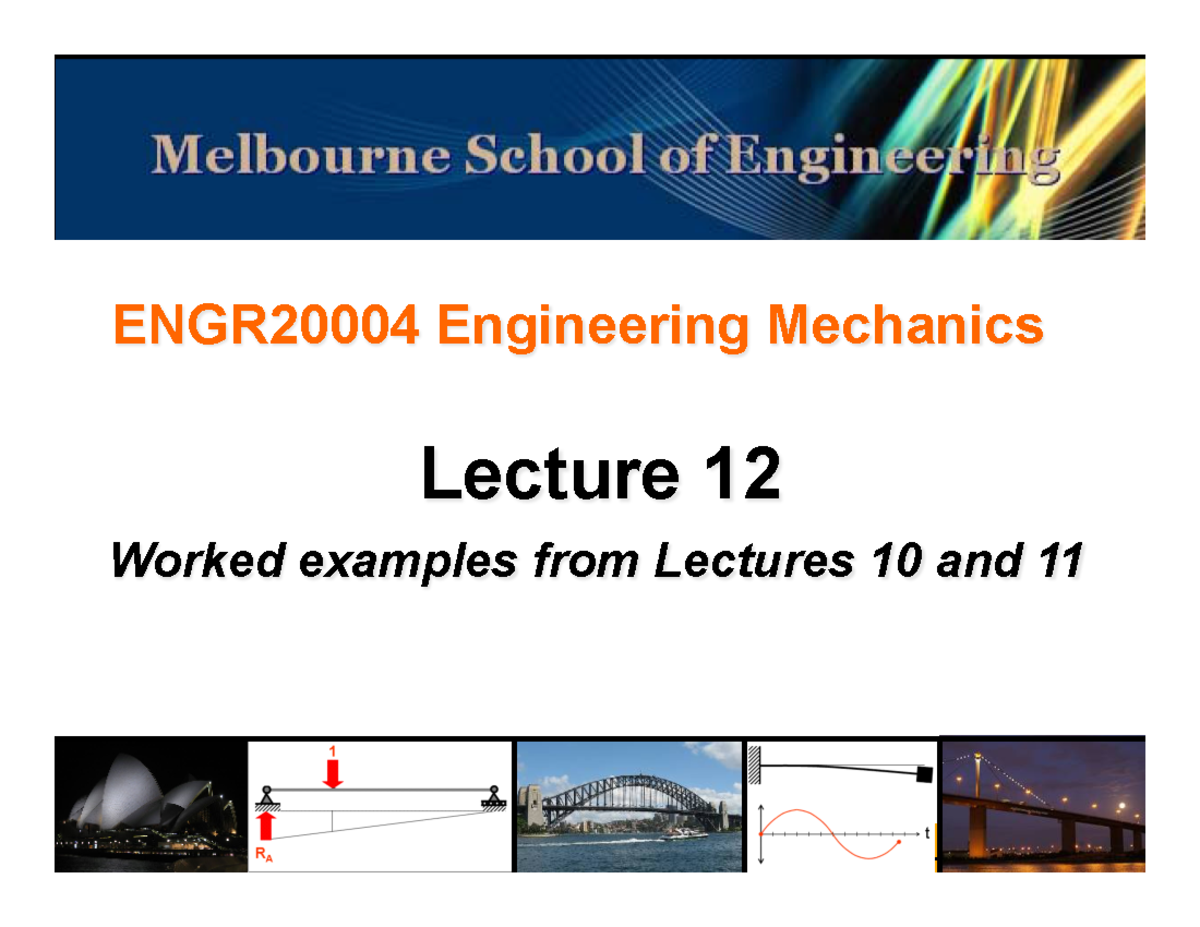 Lect12 Worked examples from lectures 10-11 - Lecture 12 Worked examples ...