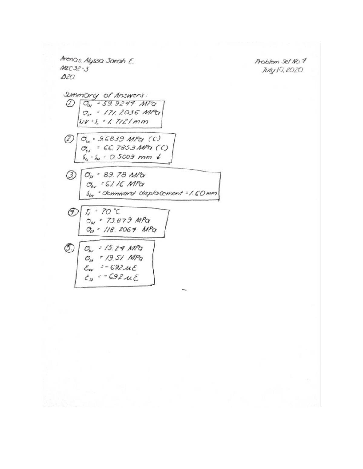 Prob Set 4 Arenas - Strength of Materials - Warning: TT: undefined function: 32 - Studocu