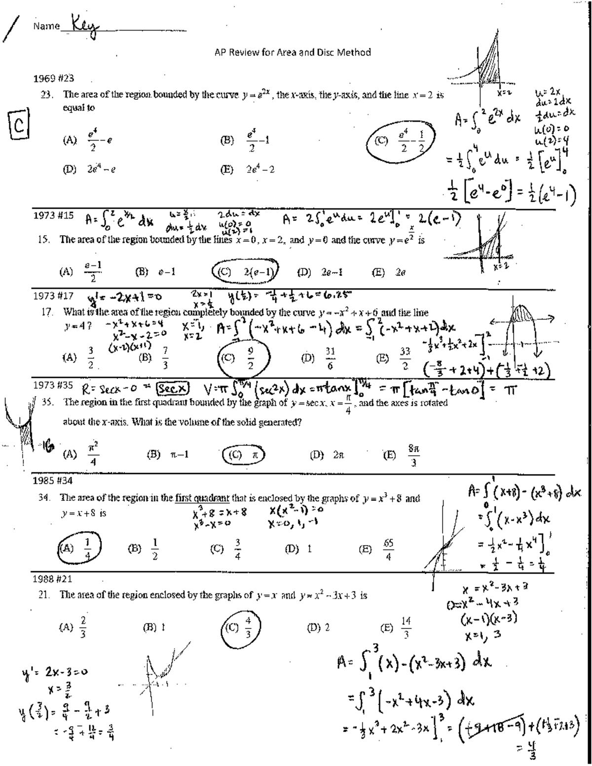 AP area and disc - exercise key - MA 123 - BU - Studocu
