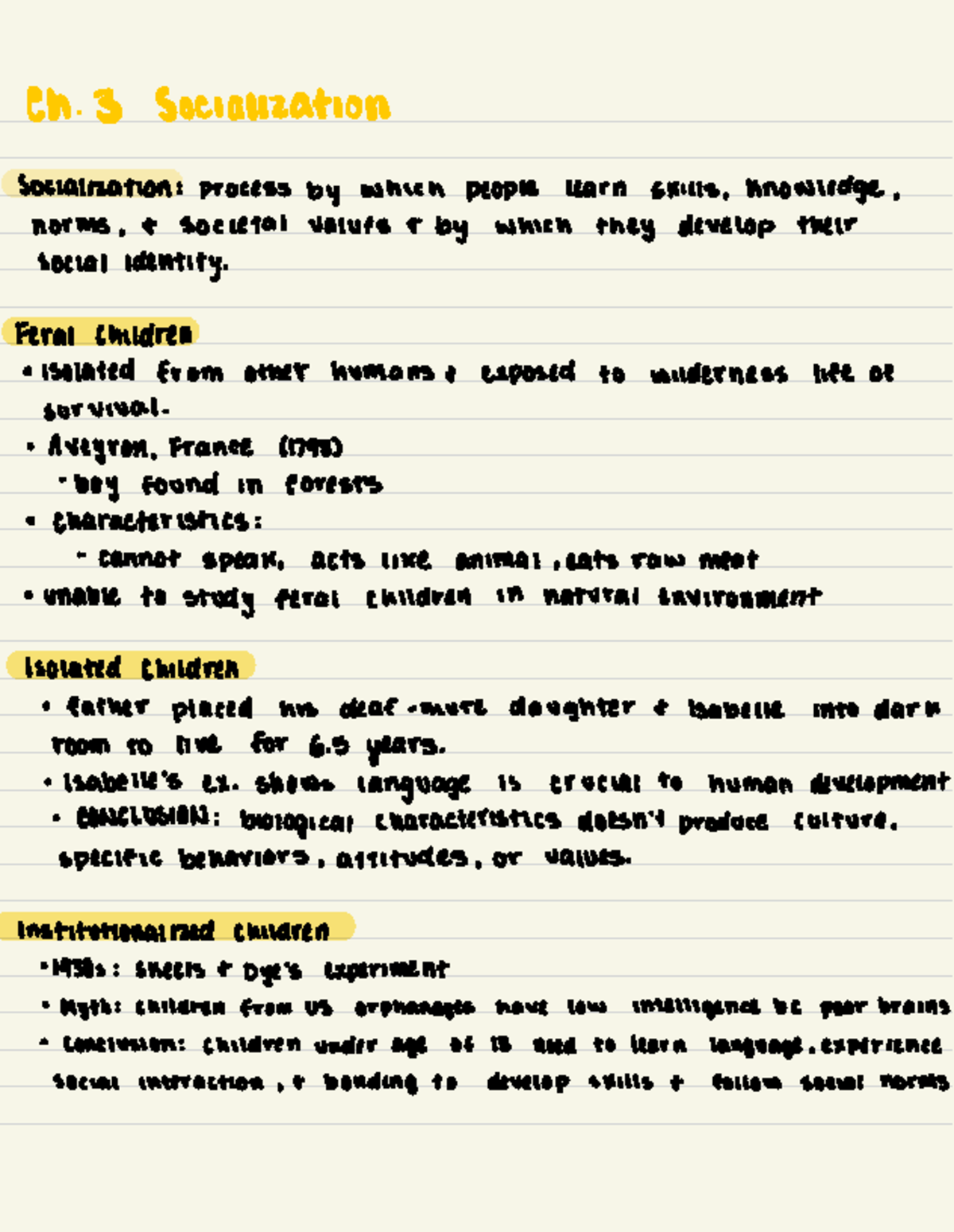 SOCI 1 ch 3 Socialization - Ch - 3 Socialization Socialization ...