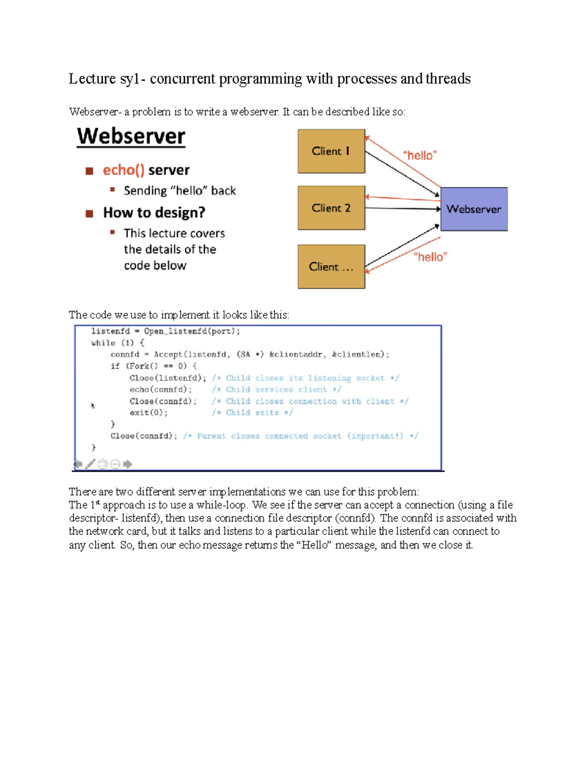 Synchronization Lecture Notes - Lecture sy1- concurrent programming ...