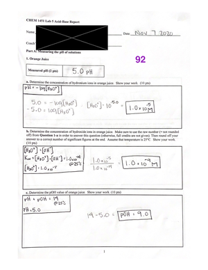Pre Lab 4 - lab - CHEM 1341 - Studocu