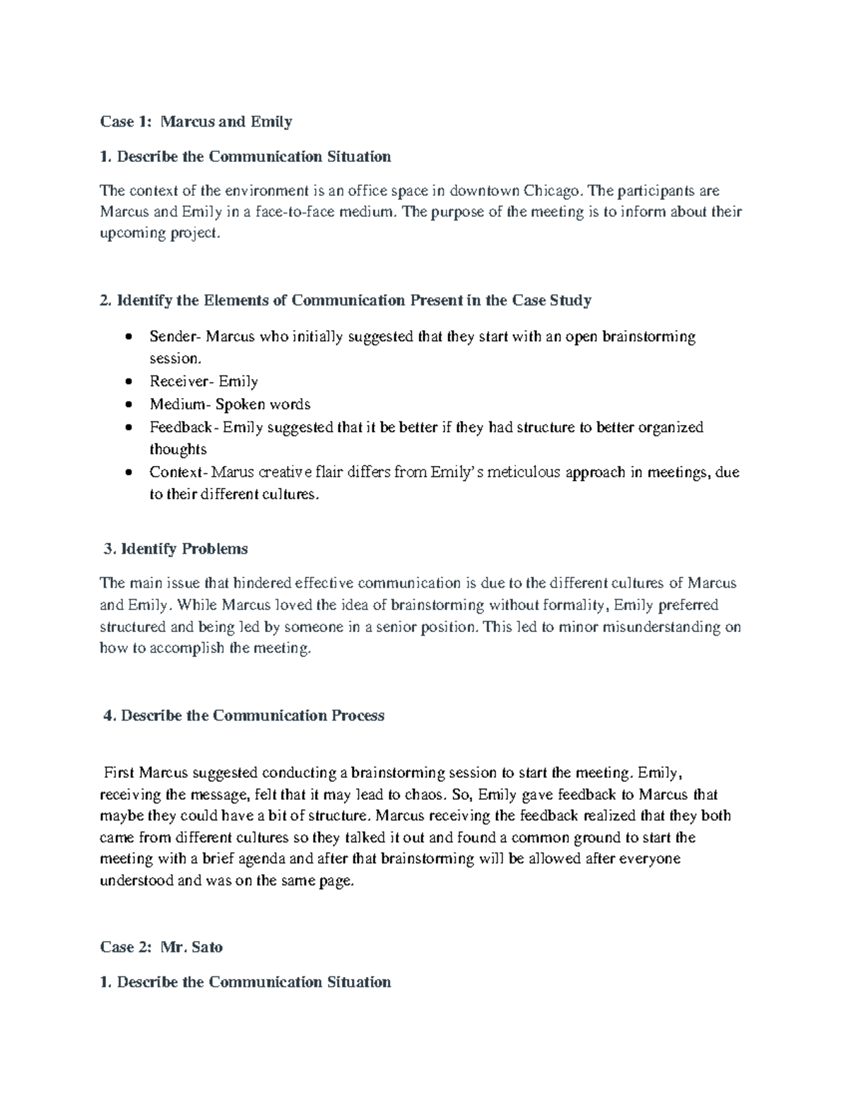 Purposive Comm Quilang - Case 1: Marcus and Emily Describe the ...