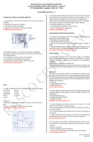 Preboard hge answer - RASCO CIVIL ENGINEERING REVIEW ALOJA COFFEE SHOP ...