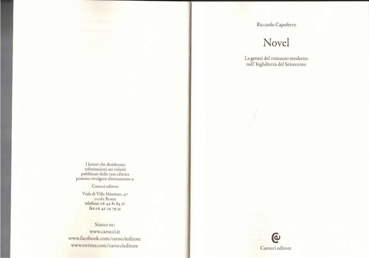Capoferro su Richardson, storia dell'autore e saggio citico ...