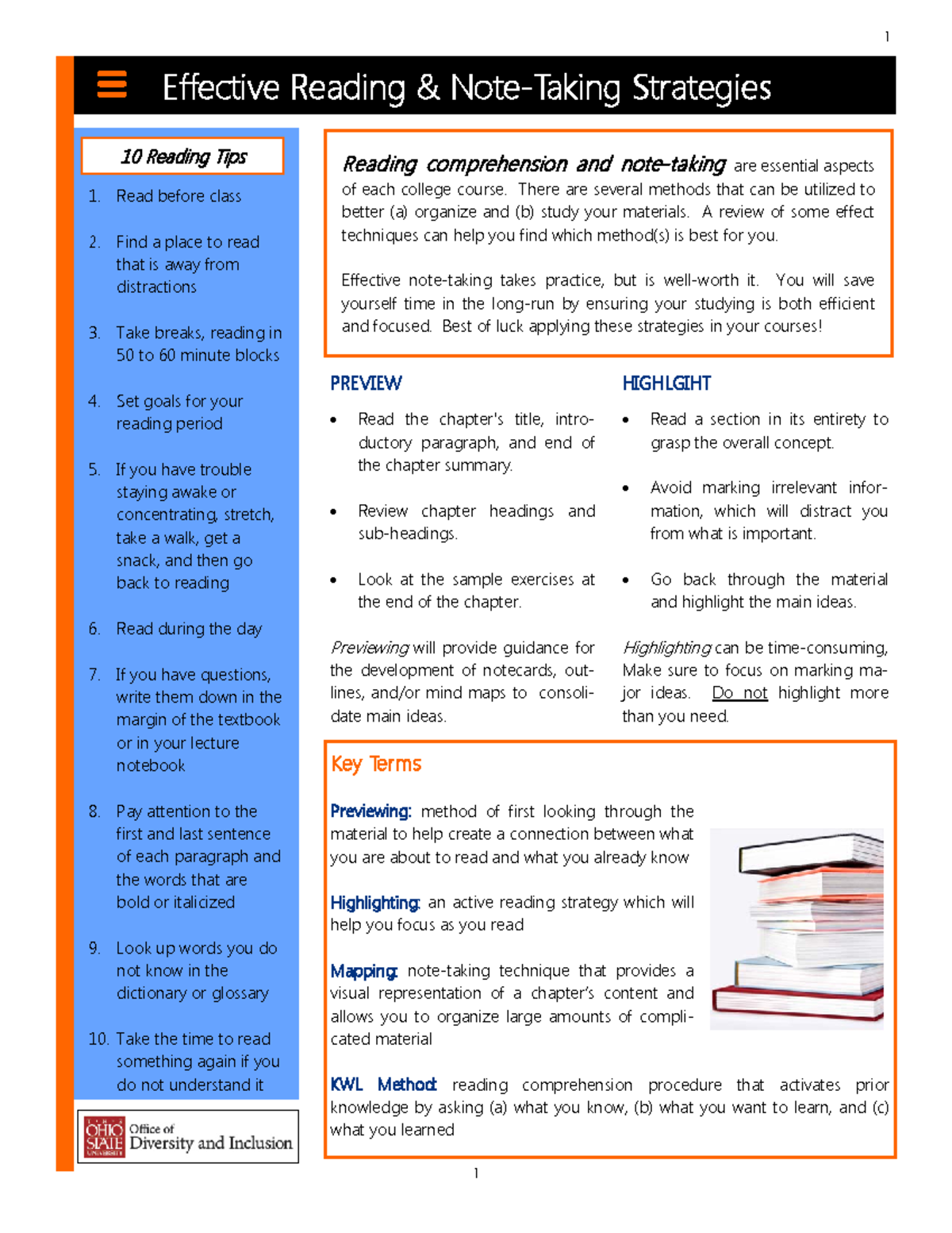 Effective Reading and NT Strategies - 1 Effective Reading & Note-Taking ...