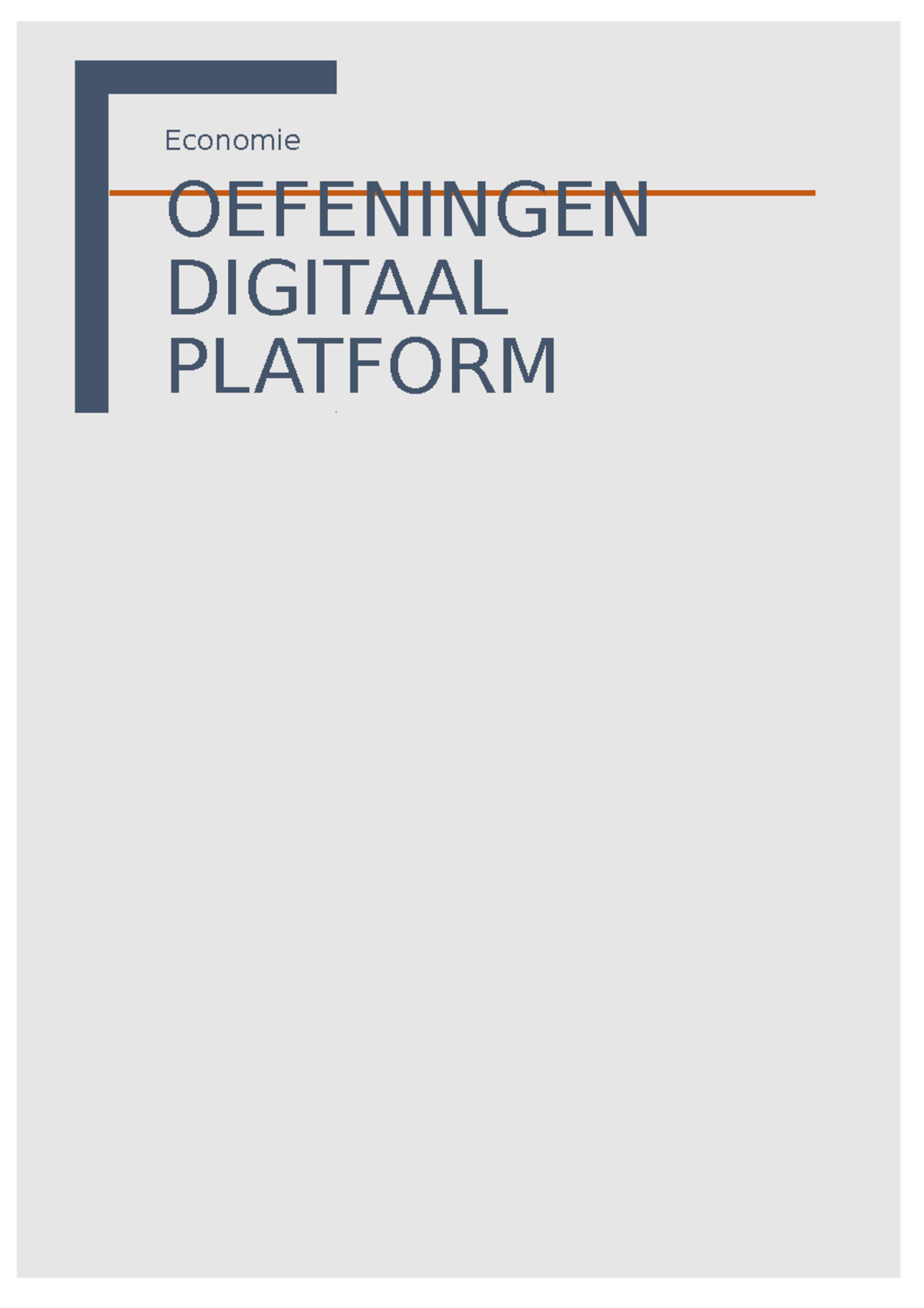 Oefeningen digitaal platform - Economie OEFENINGEN DIGITAAL PLATFORM H0 ...