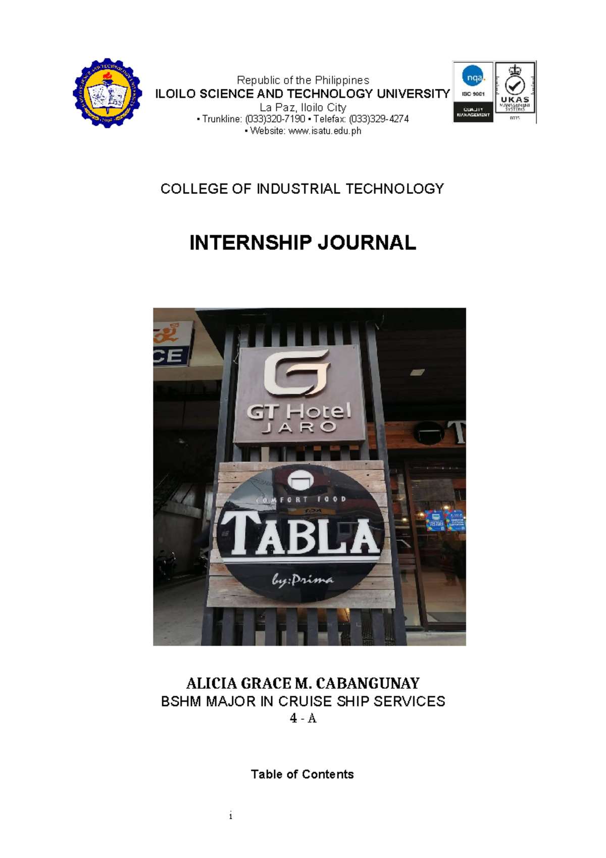 Journalseminar - ####### i ####### Republic of the Philippines ILOILO ...