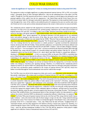 HSC band 6 Modern History Cold War Practice Essay sample 1 on Truman ...