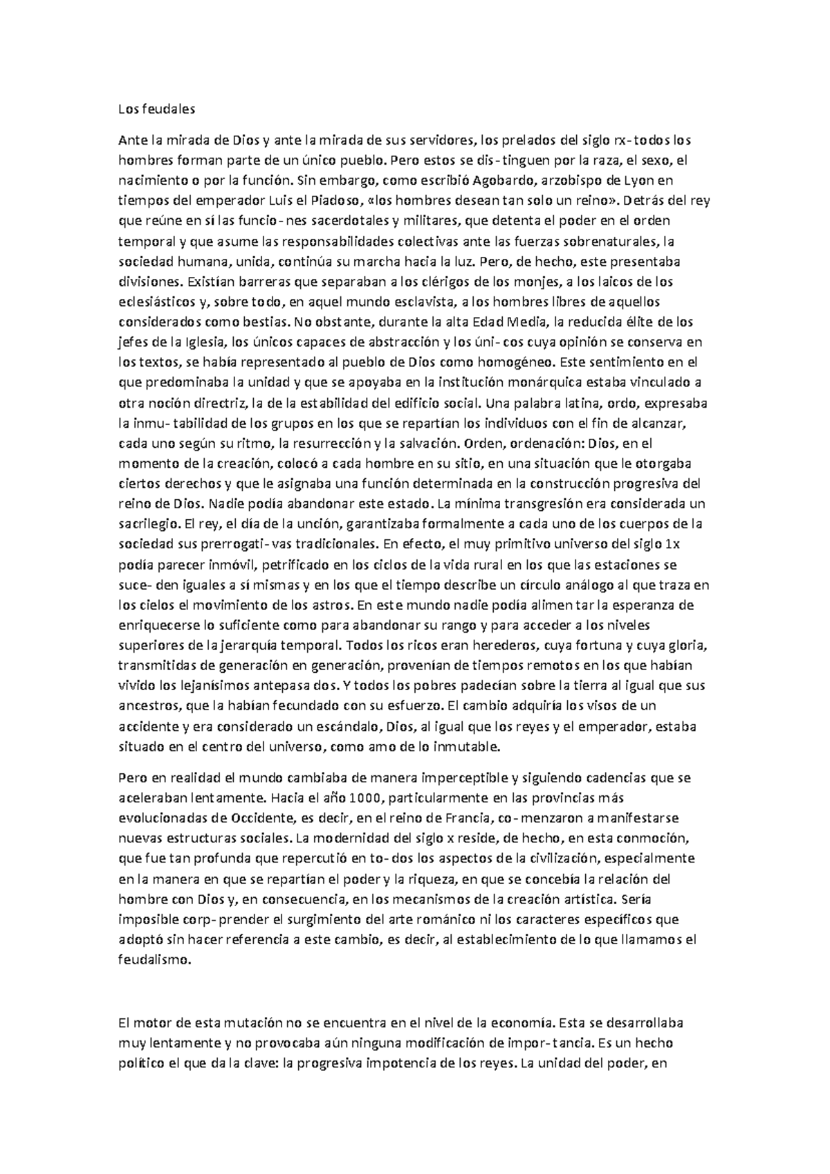 Los feudales - asdfghnm - Los feudales Ante la mirada de Dios y ante la ...