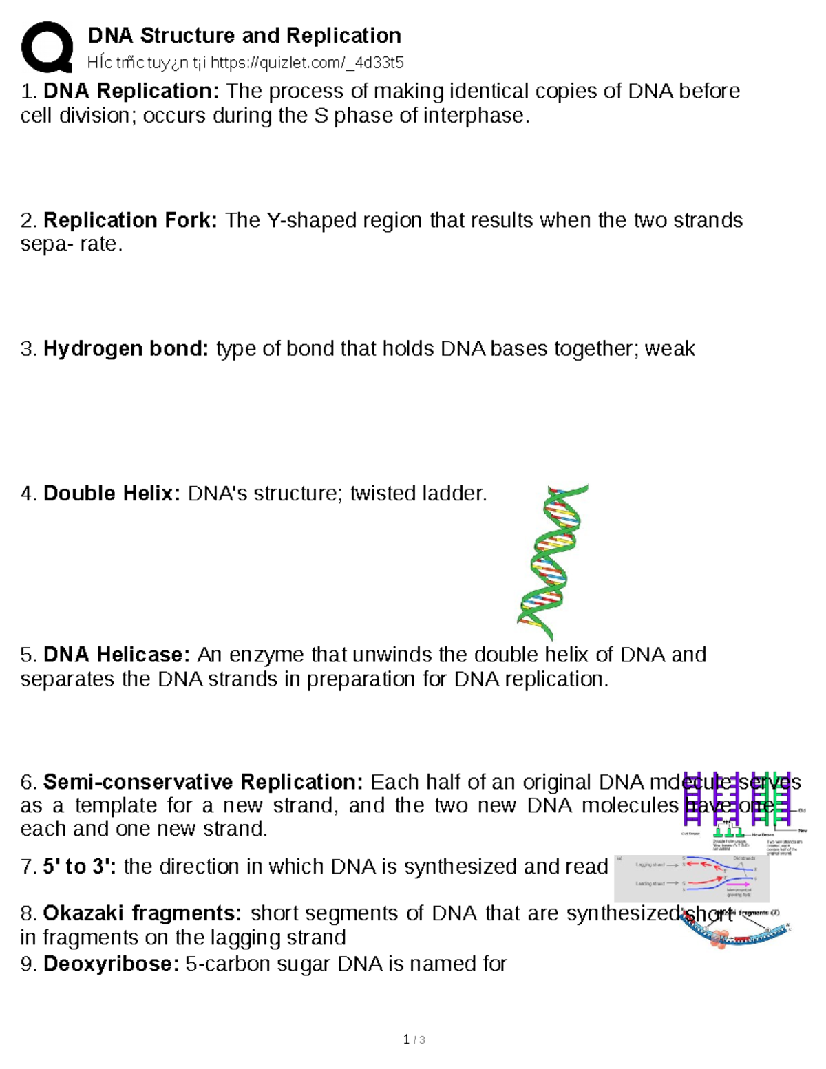 Dna replication - DNA Structure and Replication HÍc trñc tuy¿n t¡i ...