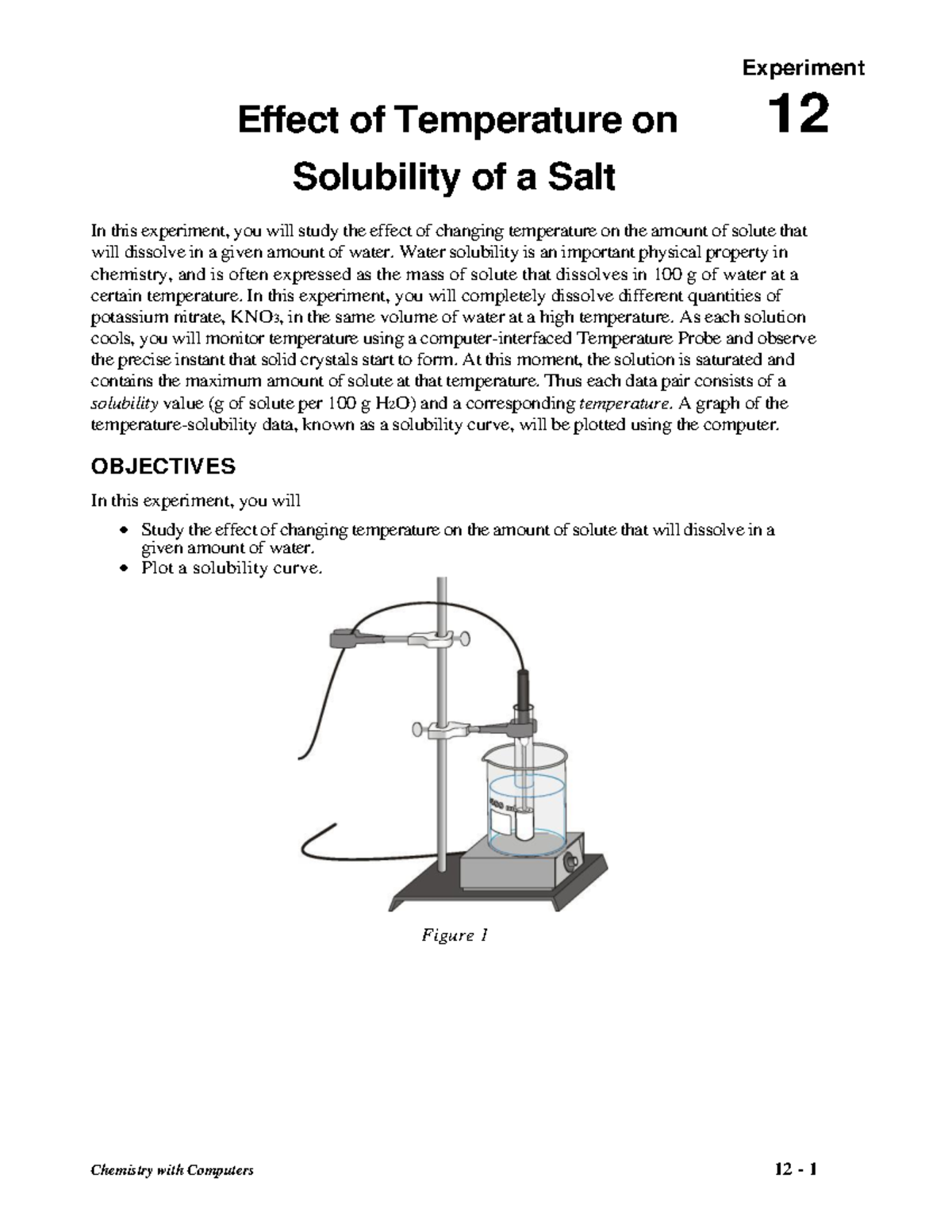 Effect of Temperature on Solubility of a Salt - Water solubility is an ...
